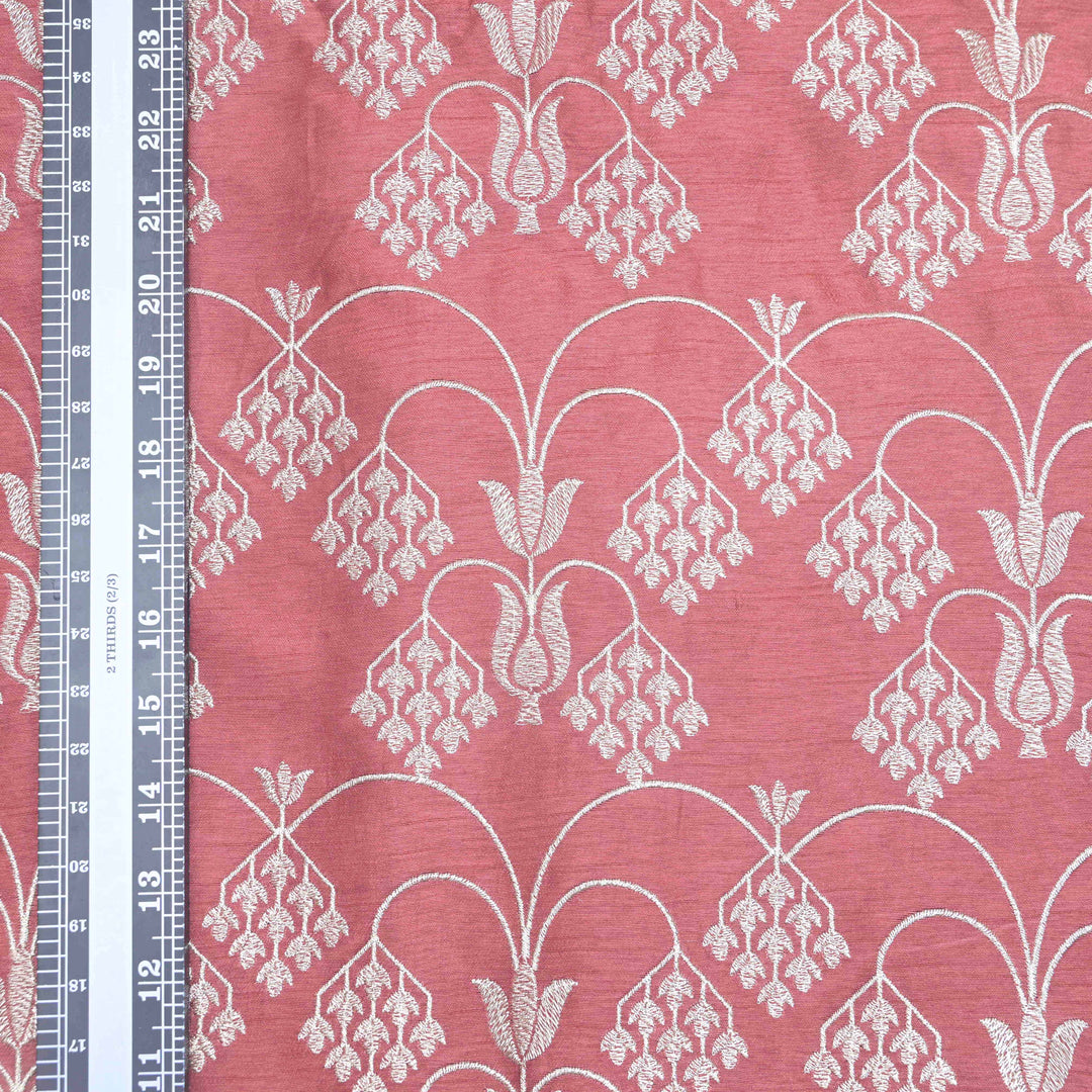 Rust Raw Silk Embroidery Fabric. | 450-281R – ramjisons