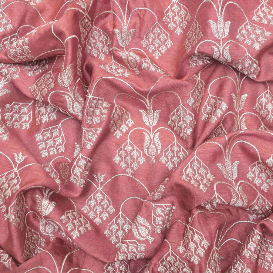 Rust Raw Silk Embroidery Fabric. | 450-281R – ramjisons