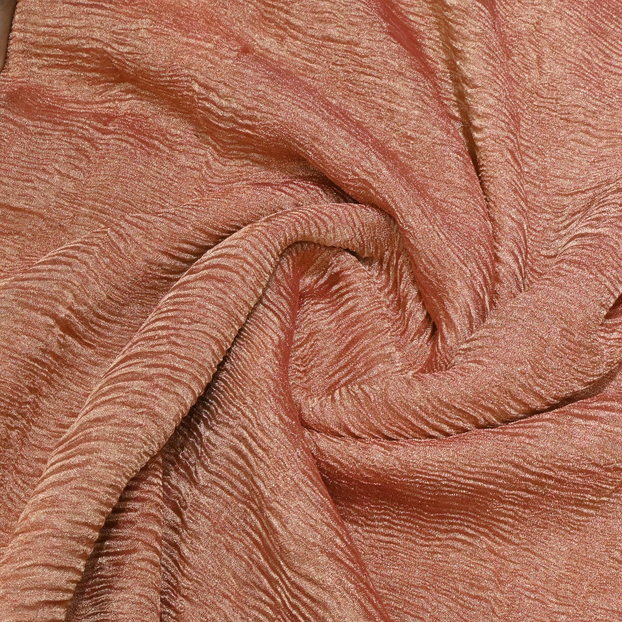 Pinkish Brown Color Pure Crush Tissue Fabrics – ramjisons